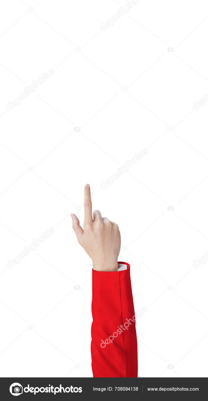 Businessman Hand Red Suit Pointing Finger Upwards Isolated White ...