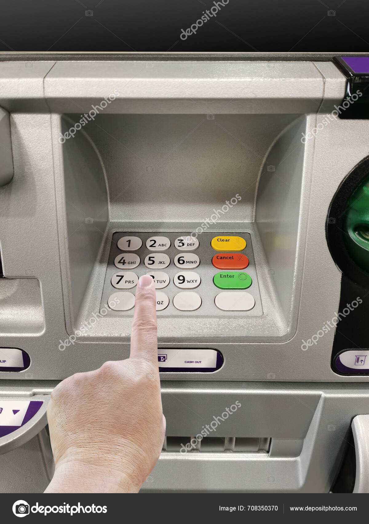 Man's Hand Enter Code Atm's Numeric Keypad — Stock Photo © RetouchMan2020@gmail.com #708350370