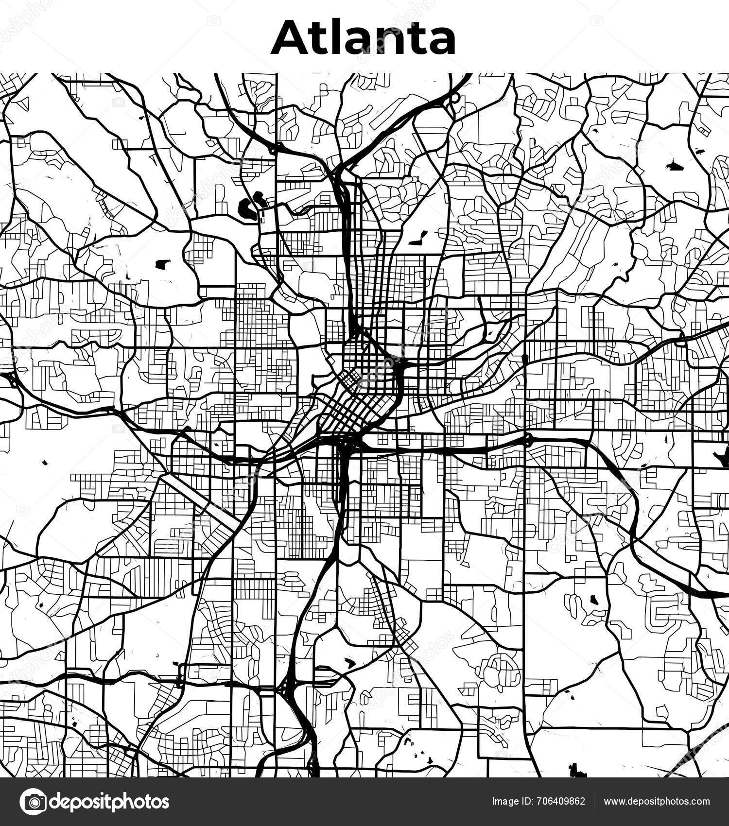 Image vectorielle Atlanta City Map Carte Cartographique Carte Mise Page ...