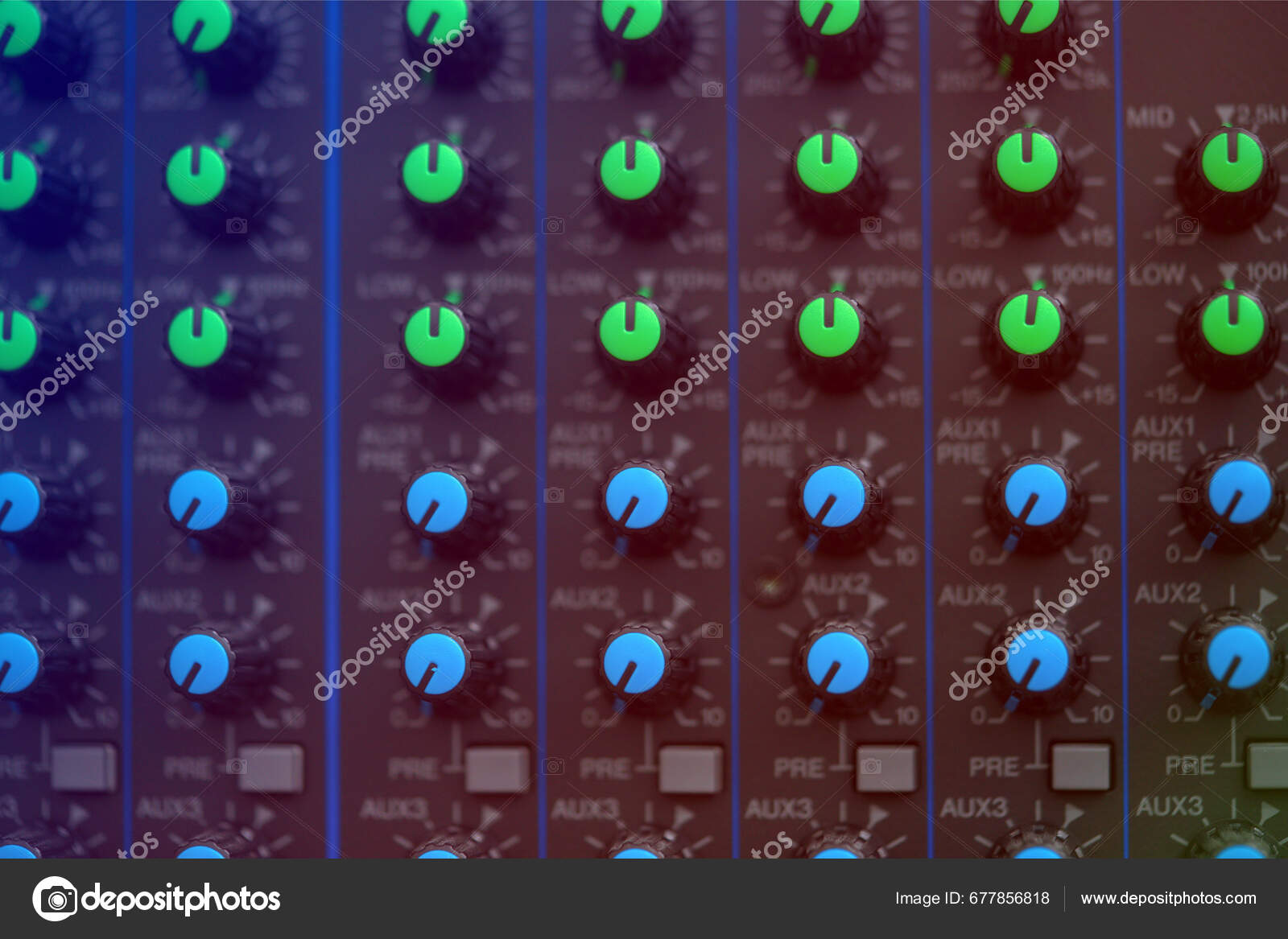 Close Audio Mixing Console Selective Focus Mixing Mastering Tone ...