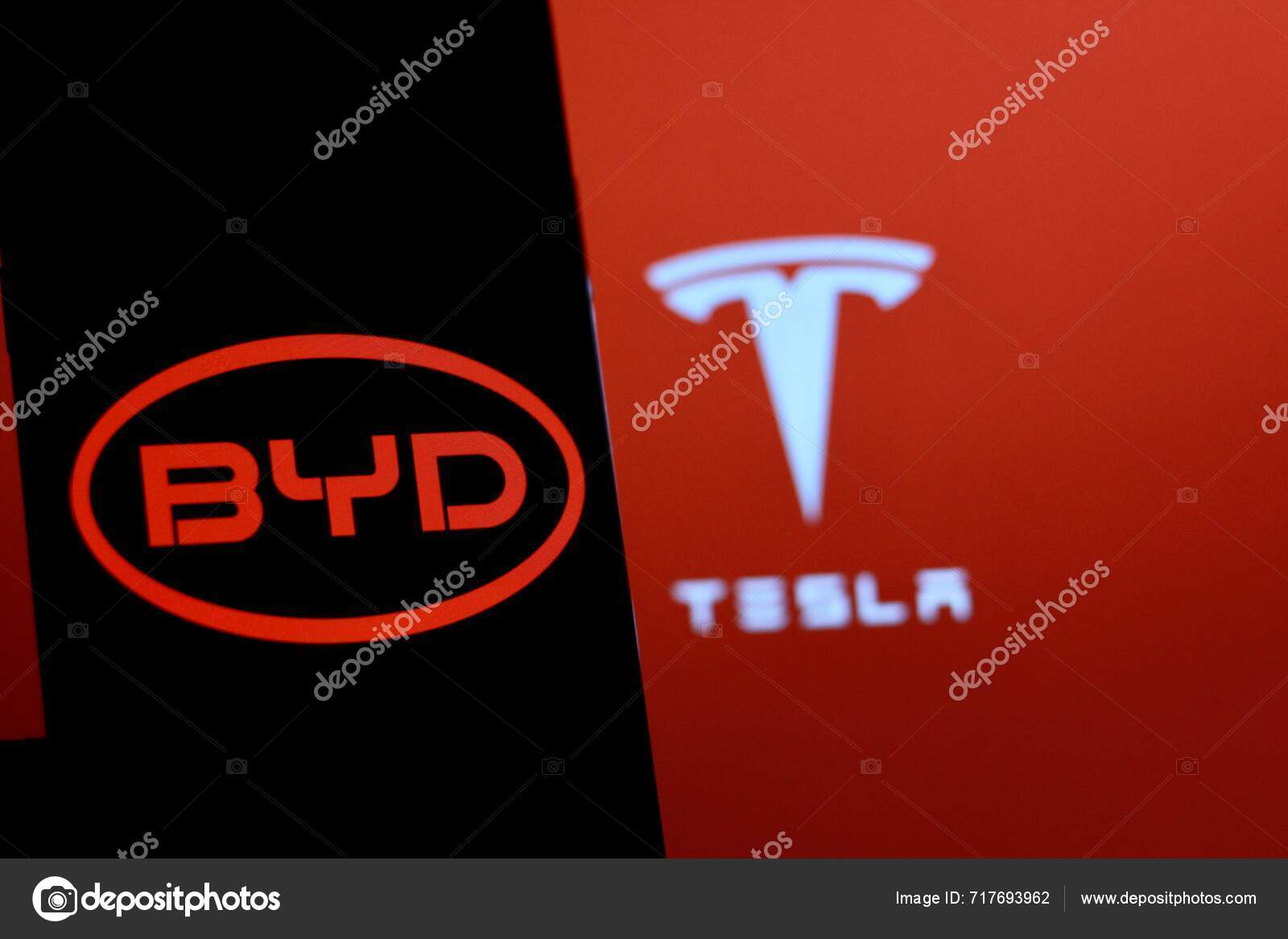 Logo Byd Company Tesla Logo Background Indonesia April 29Th 2024 ...
