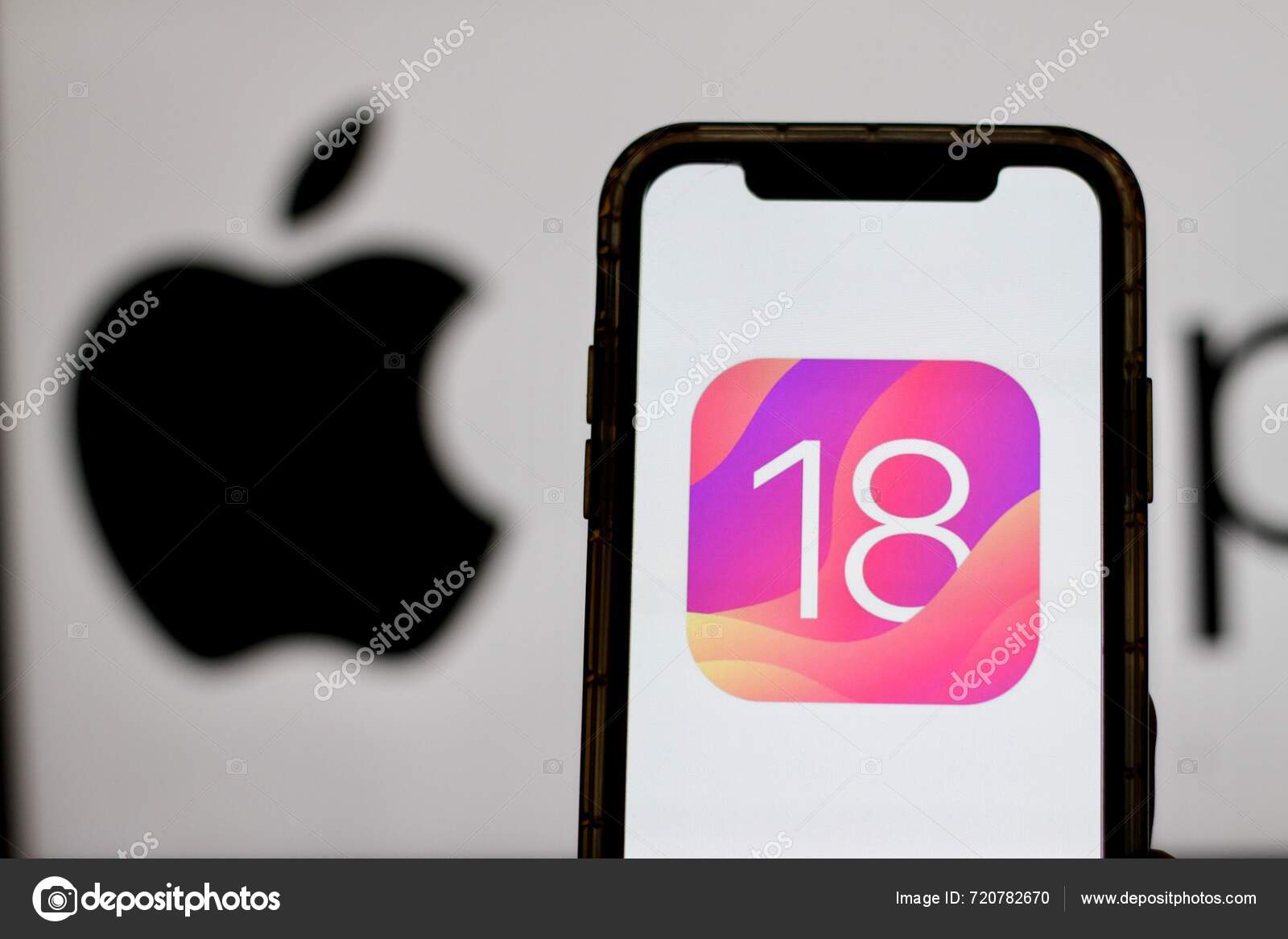 Apple Ios Logo Displayed Iphone Screen Ios User Interface Background ...