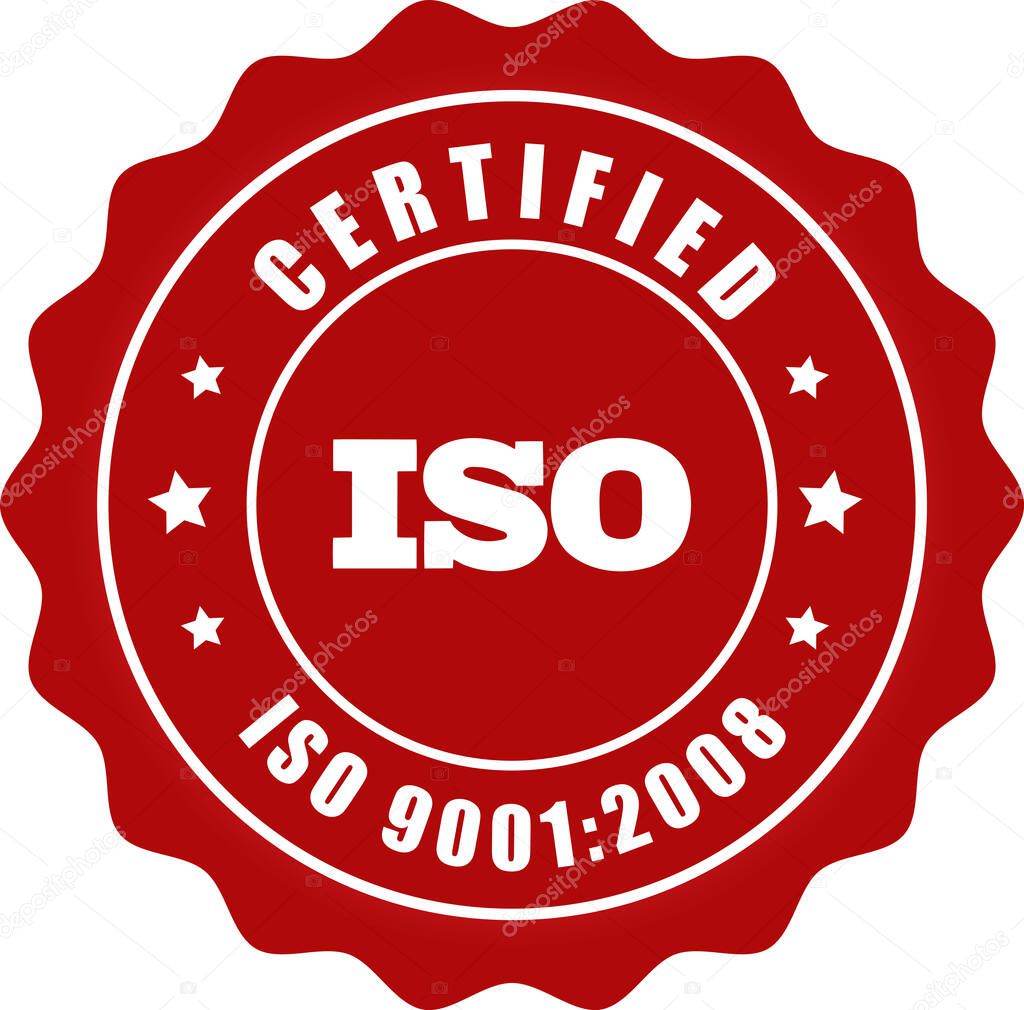Sello ISO, sello ISO, certificado de empresa, ISO 9001: 2008 azul ...