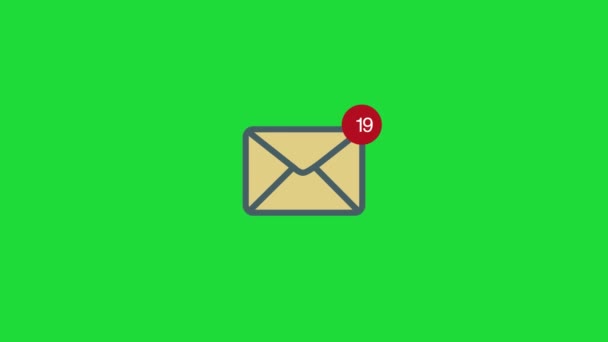 Mail Envelope Number Counter Animation Green Screen Background High ...