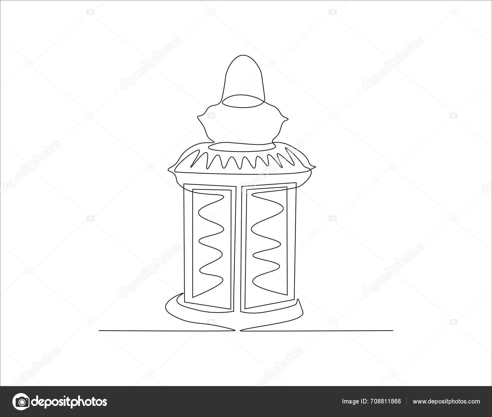 Continuous Line Drawing Lantern One Line Lantern Lantern Light ...