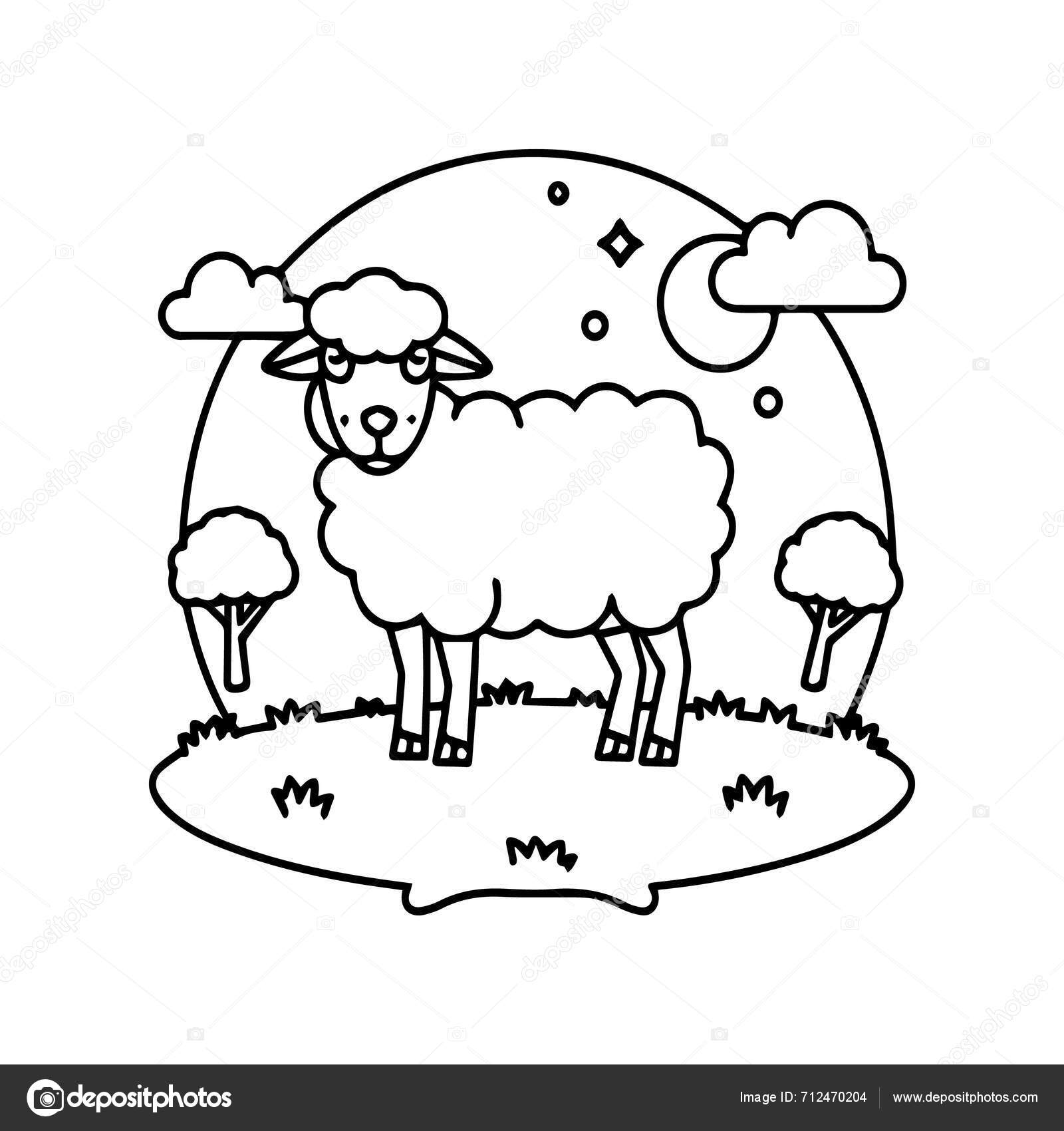 Sheep Coloring Pages Sheep Outline Vector Stock Vector by ©Maksud012 ...