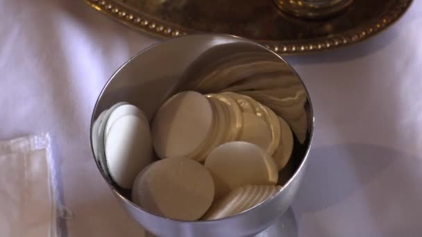 Communion Moment Consecration Cup Wafers Altar Catholic Church ...