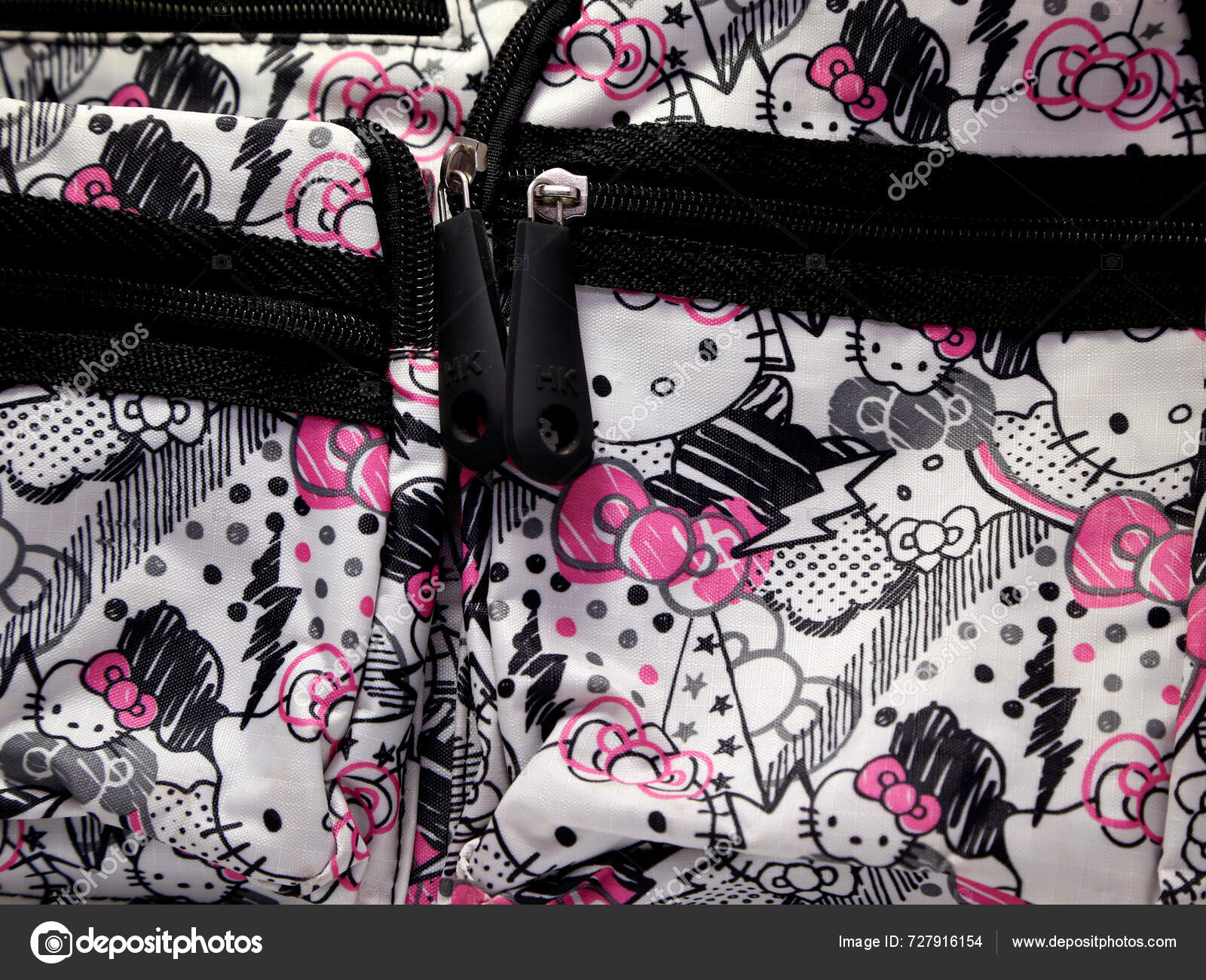 Hello Kitty Texture Hello Kitty Pattern Fabric Bag Famous Character ...