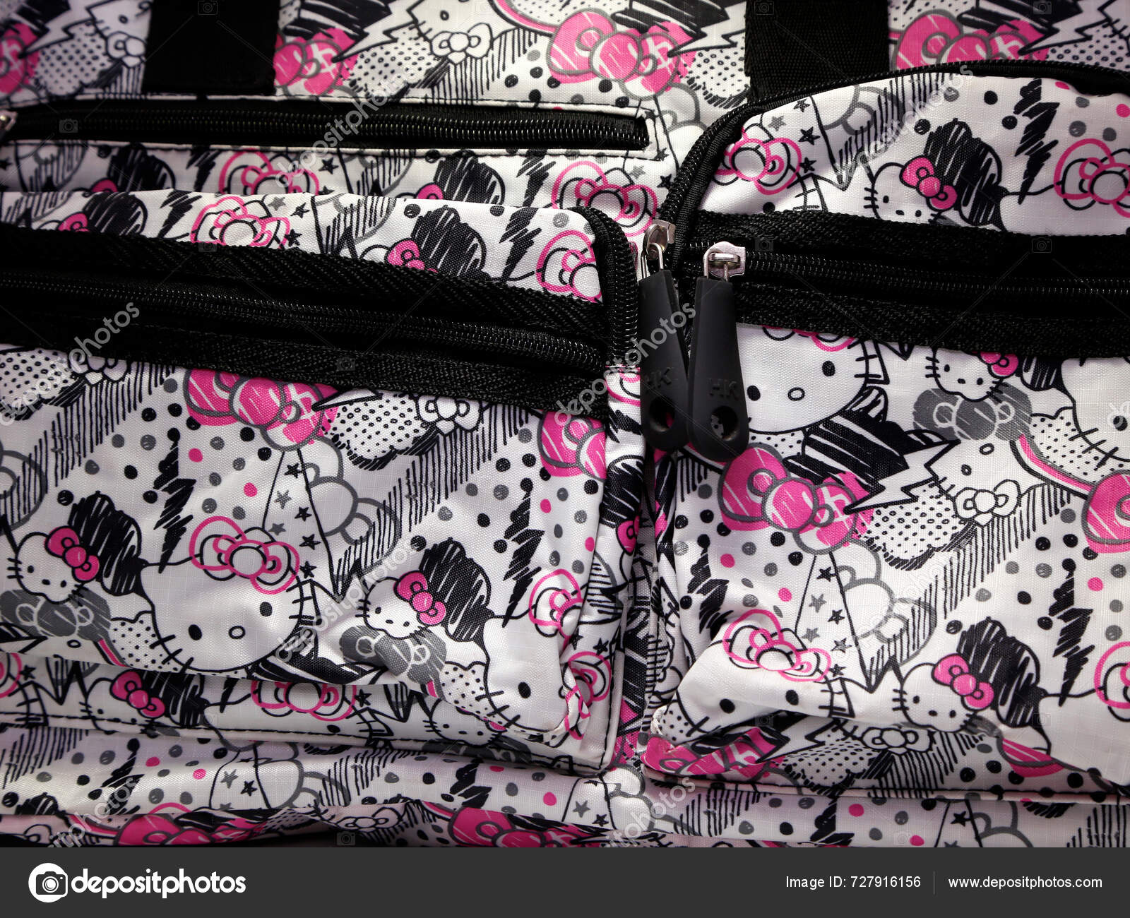 Hello Kitty Texture Hello Kitty Pattern Fabric Bag Famous Character ...