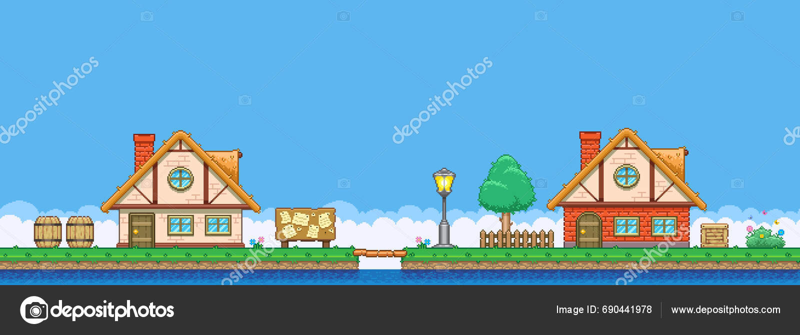 8Bit Colorful Simple Vector Pixel Art Horizontal Illustration Cartoon ... 8Bit Colorful Simple Vector Pixel Art Horizontal Illustration Cartoon ...