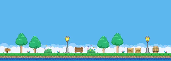8Bit Colorful Simple Vector Pixel Art Horizontal Illustration Cartoon ... 8Bit Colorful Simple Vector Pixel Art Horizontal Illustration Cartoon ...