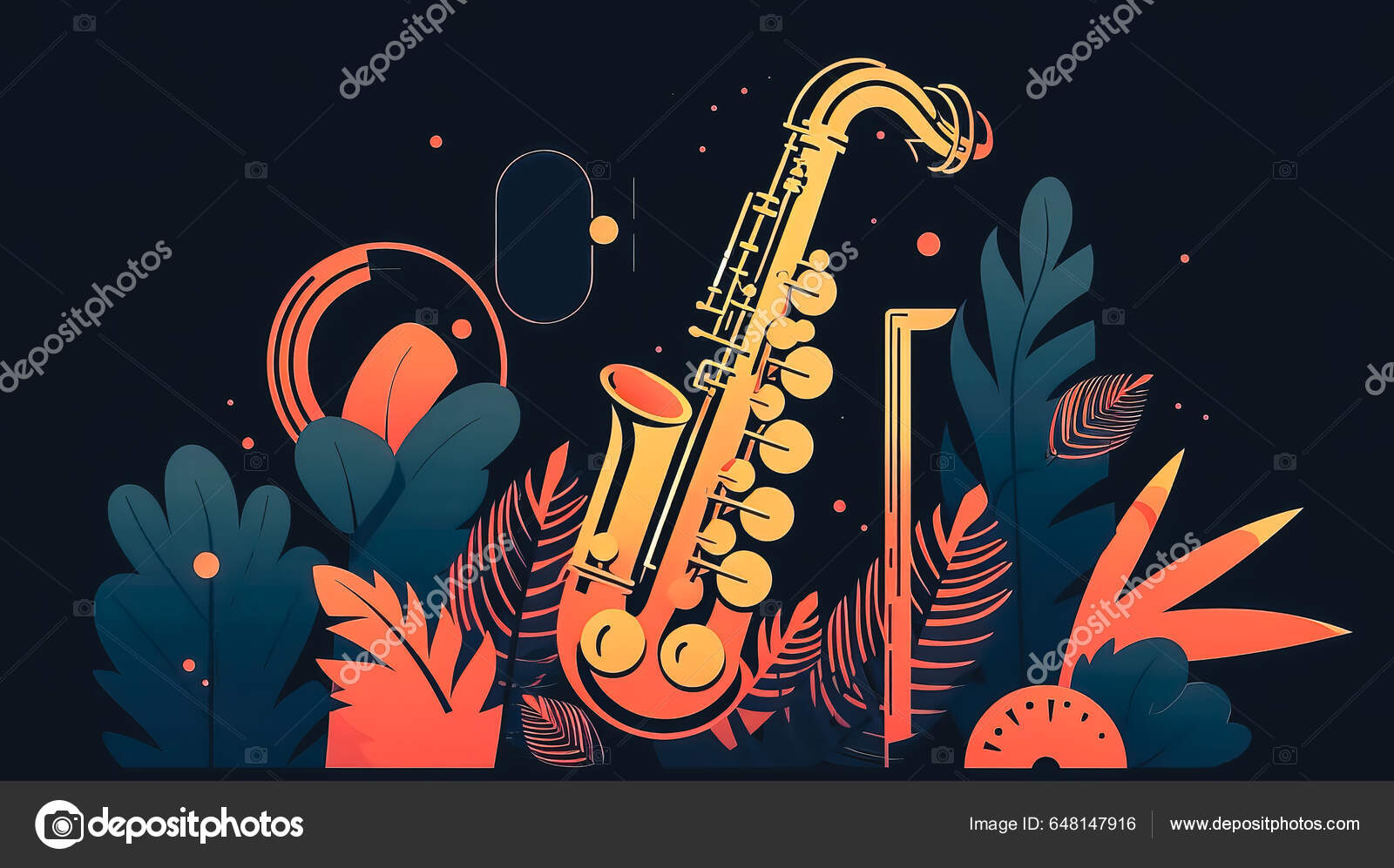 Creative Illustration Saxophone Generative Stock Illustration by ...