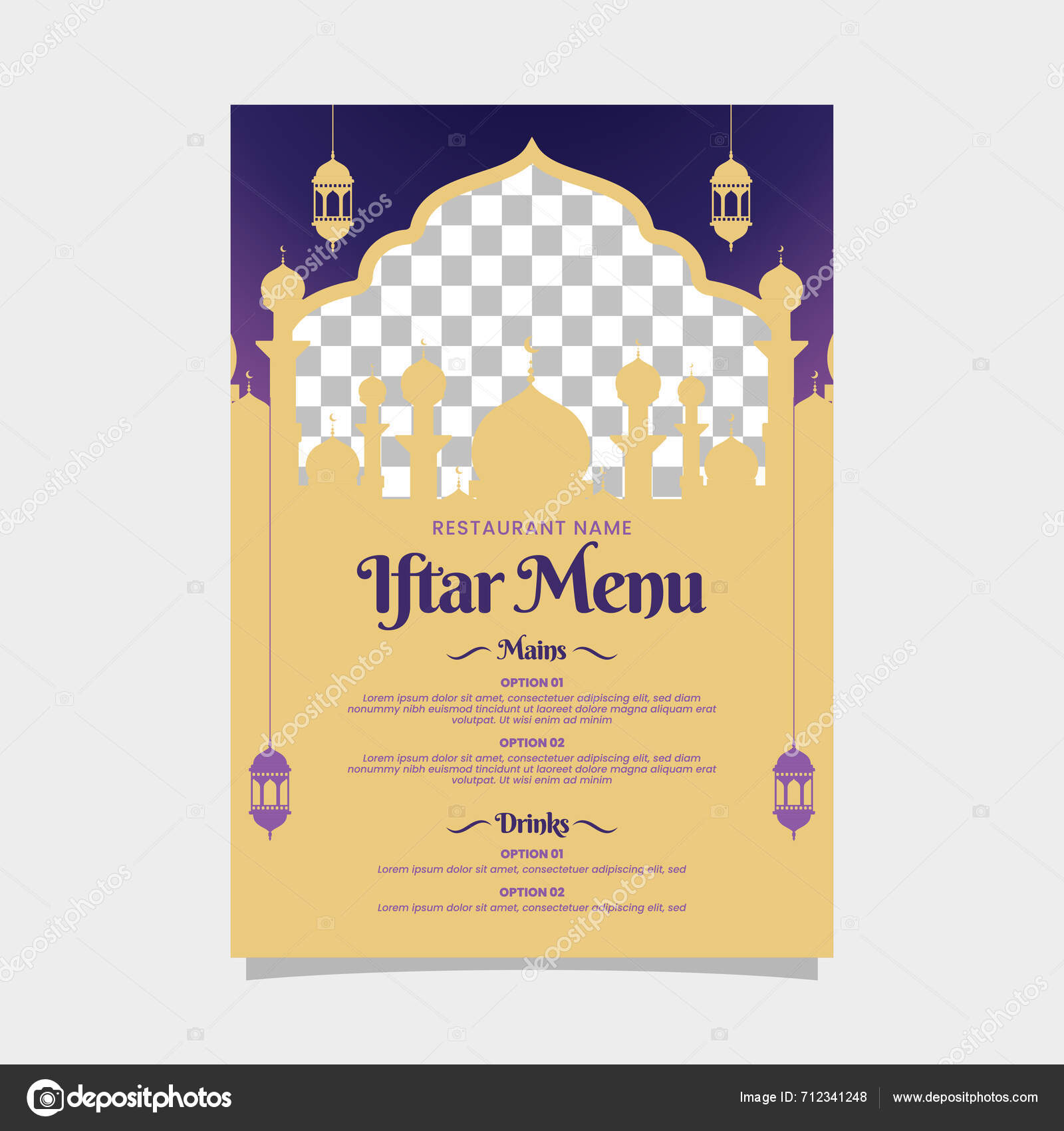 Iftar Menü Sablon Iszlám Háttér Design Sablon Éttermi Menü Tervezés ...