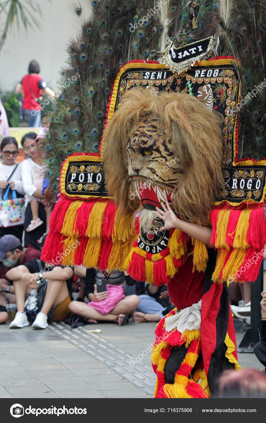 Jakarta Indonesia April 2024 Open Air Reyog Ponorogo Performance ...