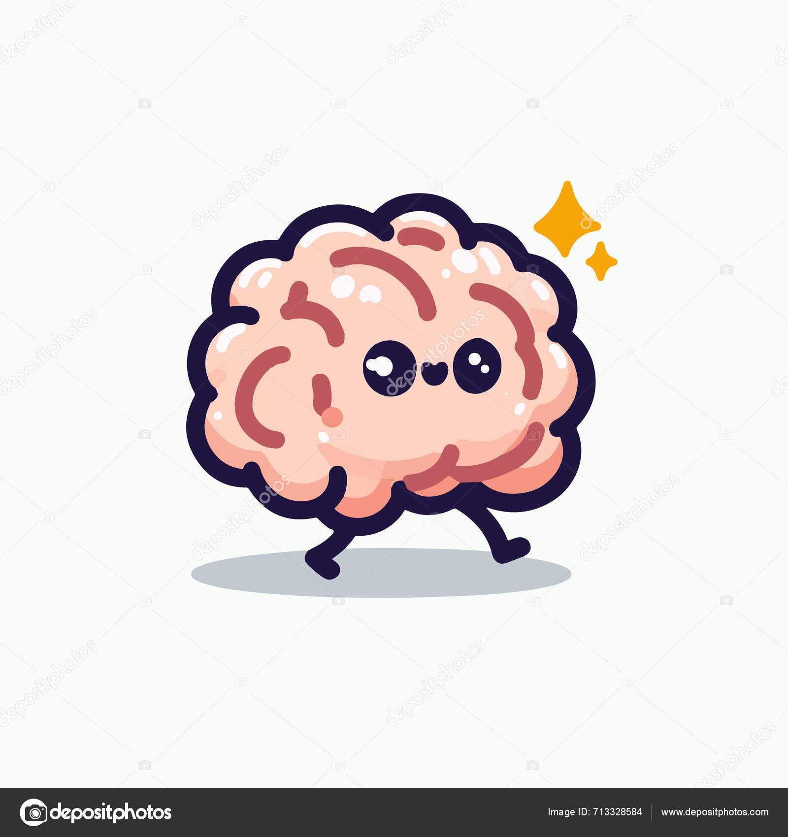 Happy Human Brain Brain Icon Stock Vector by ©creativediaproject 713328584