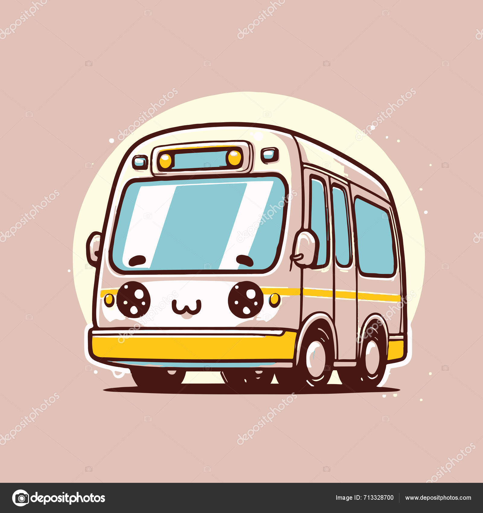 Cute Bus Character Vector Illustration Stock Vector by ...