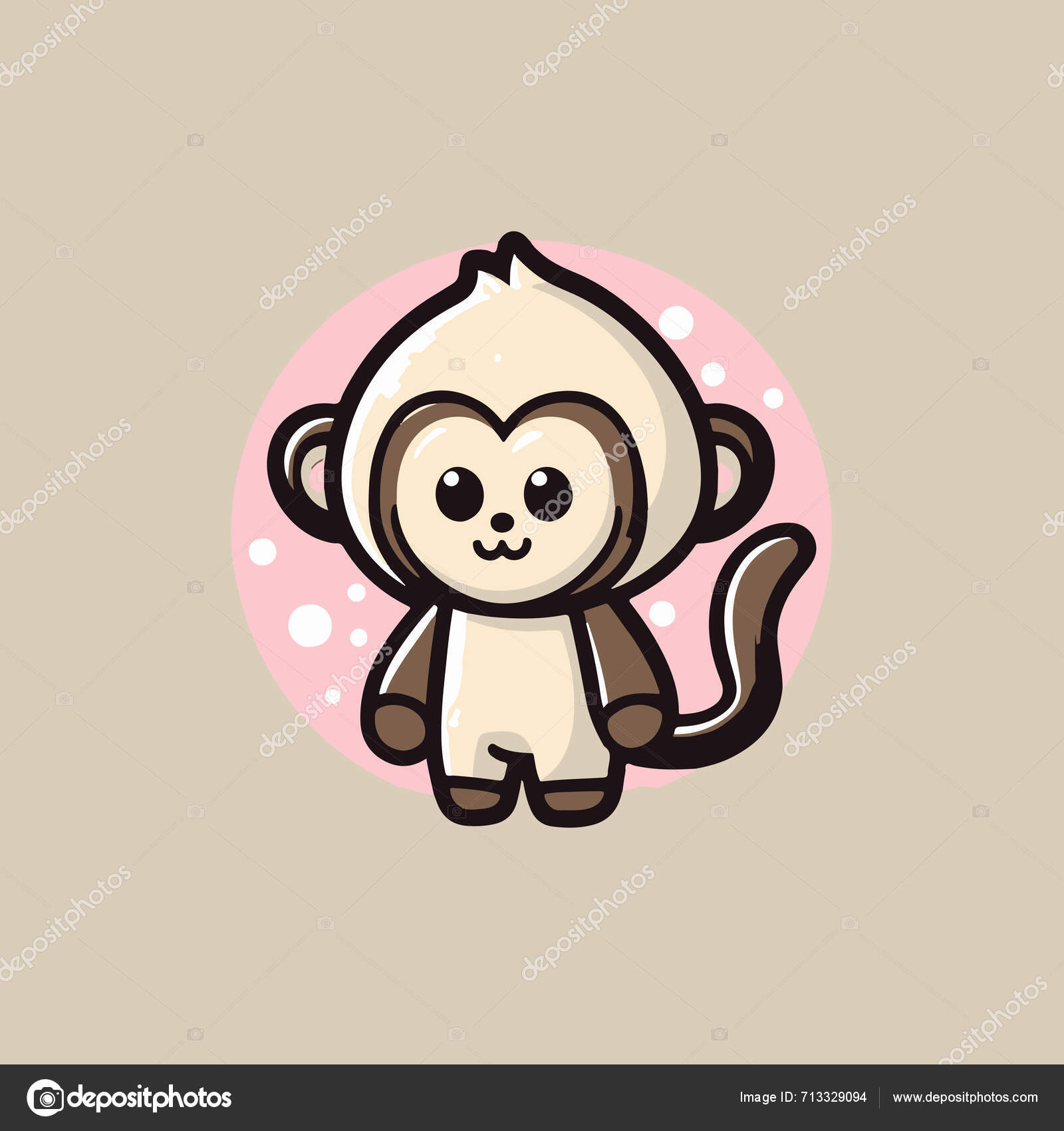 Gambar Vektor Monyet Kecil Yang Lucu Vektor Stok oleh ...