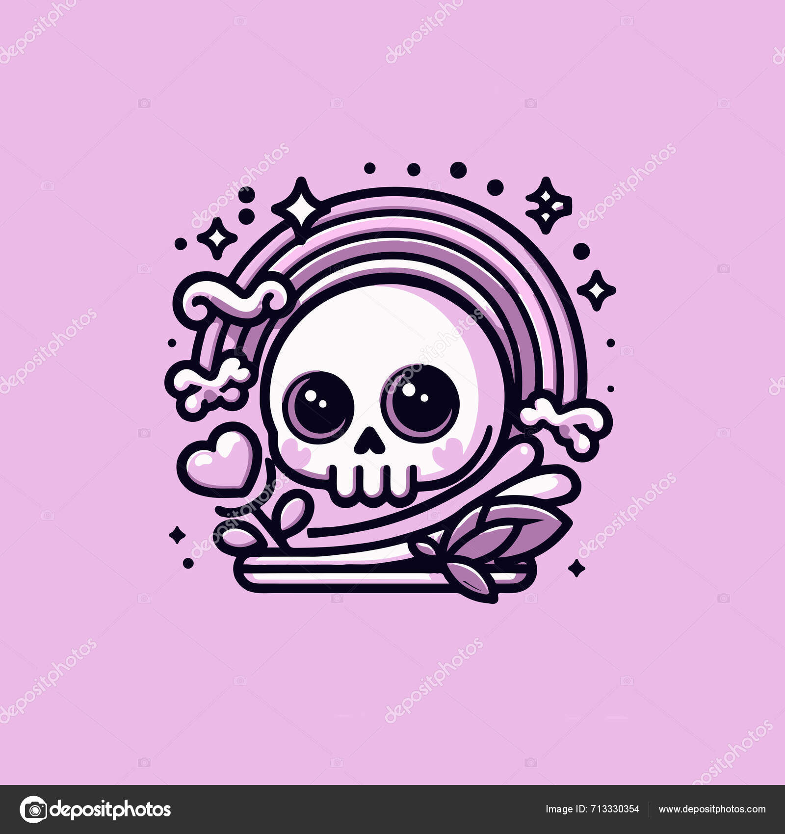 Cute Skull Magic Hat Stock Vector by ©creativediaproject 713330354