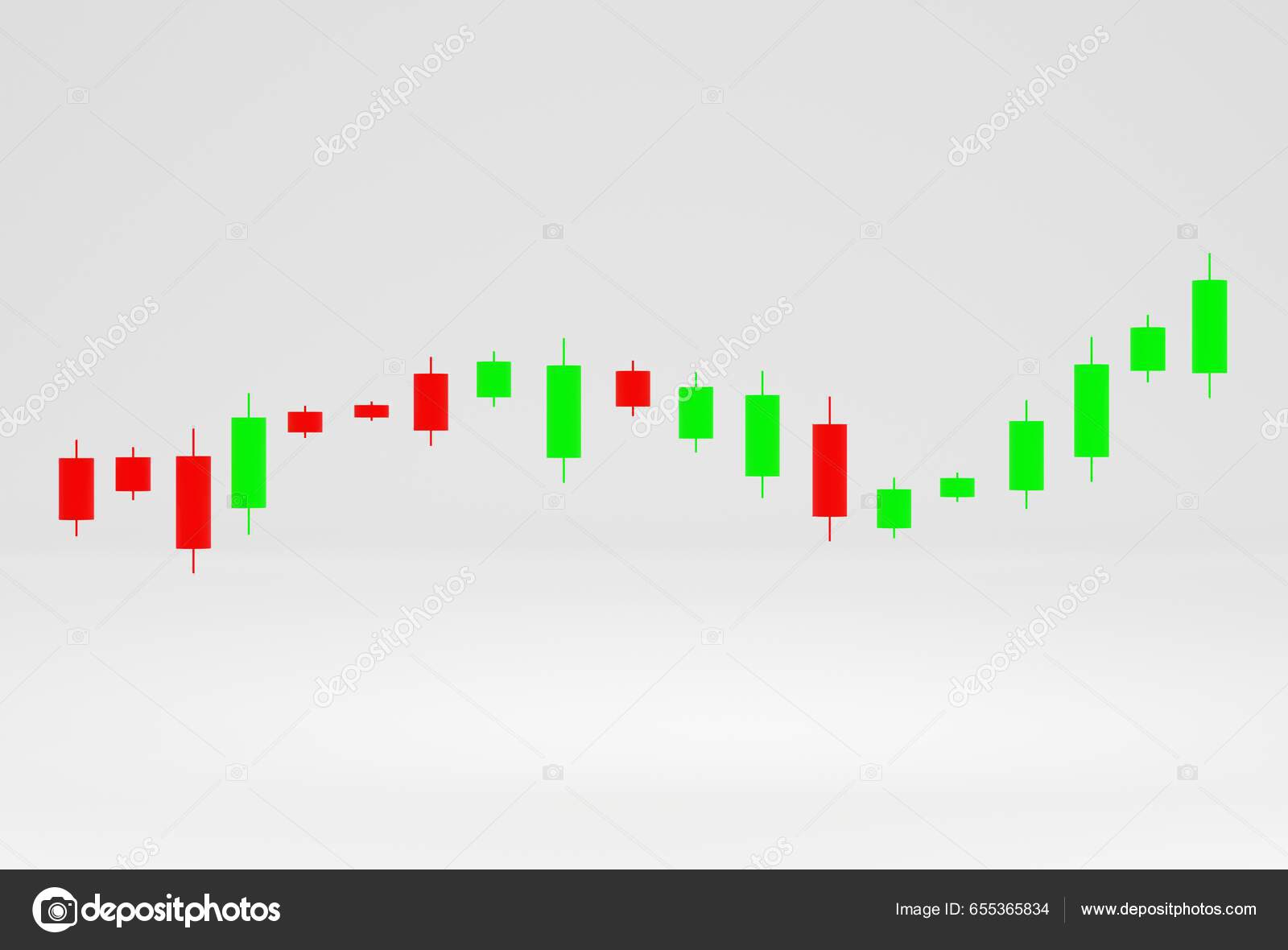 Render Candlestick Graph Chart White Background Business Concept Stock ...