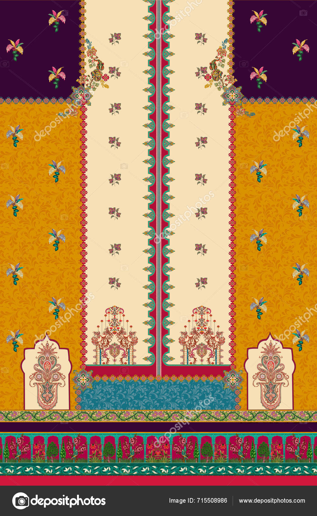 Textile Design Digital Motif Borders — Stock Photo © AR_Textile ...