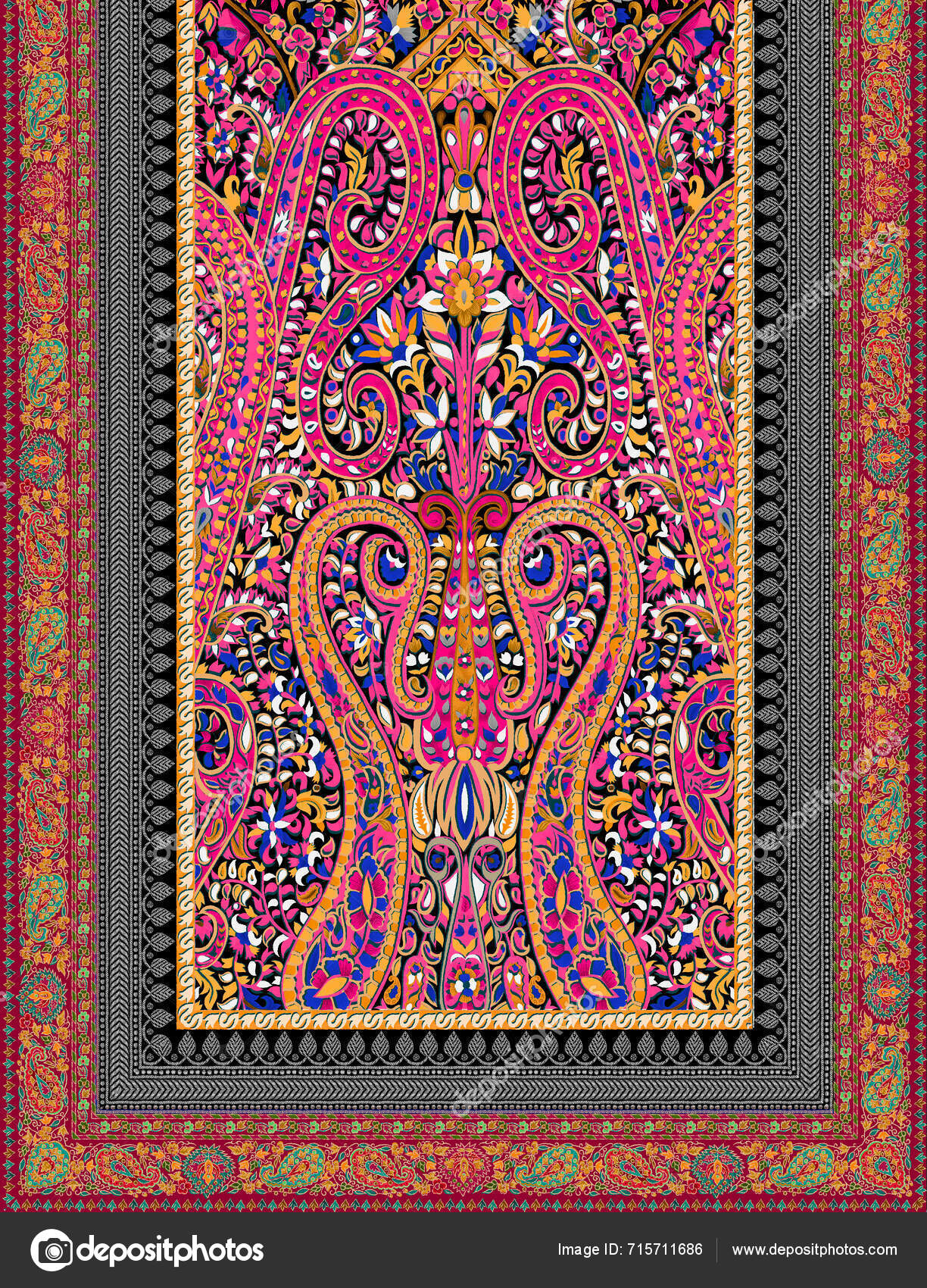 Textile Design Digital Motif Borders — Stock Photo © AR_Textile ...