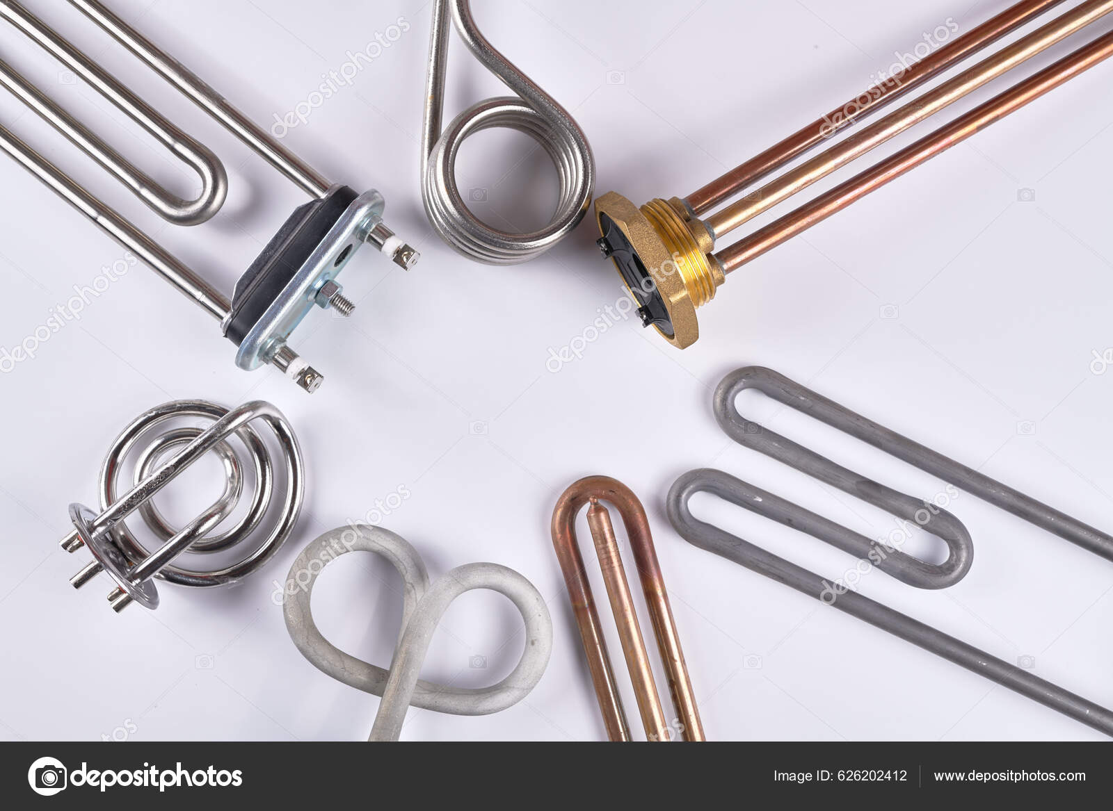 Set Different Types Tubular Electric Heating Elements Made Steel ...