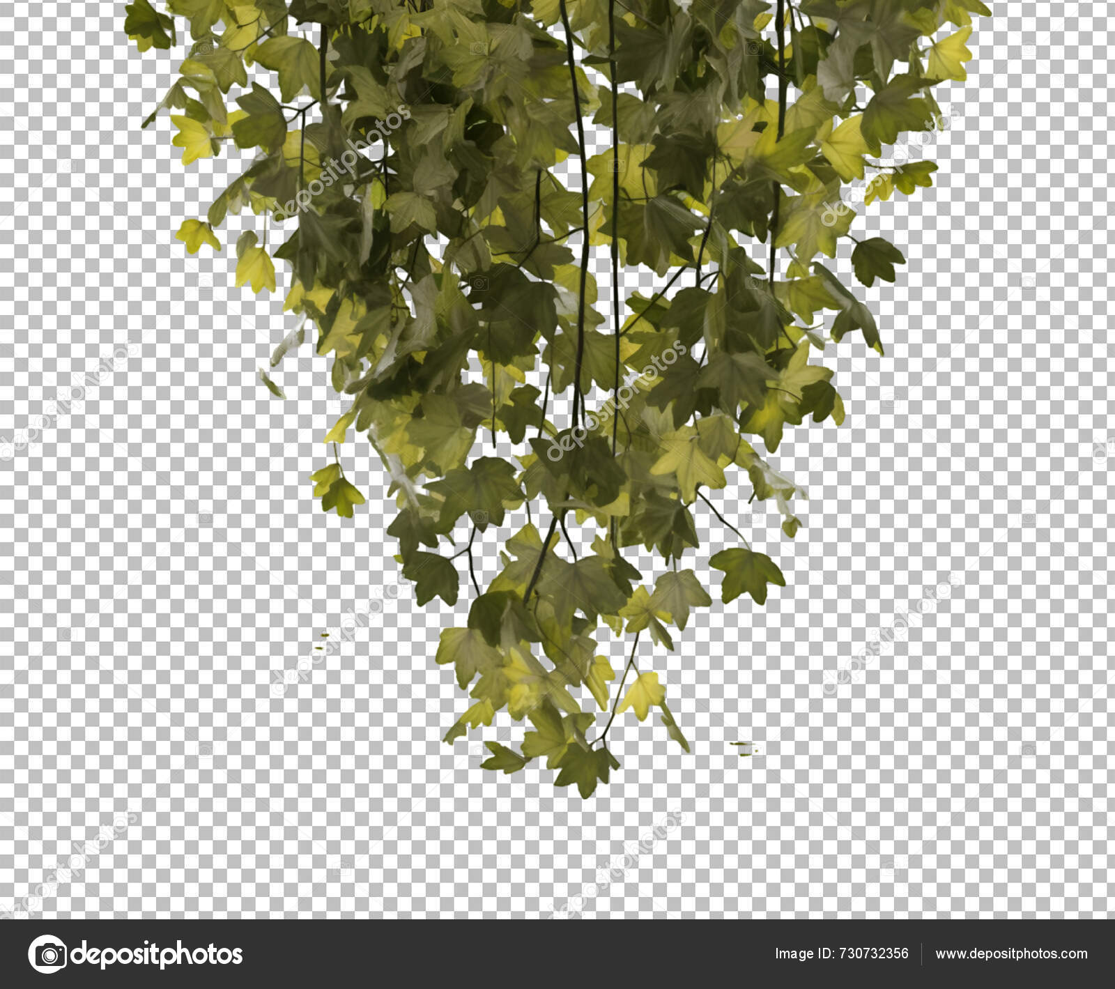 Falling Green Leaves Transparent Background Generative — Stock Photo ...