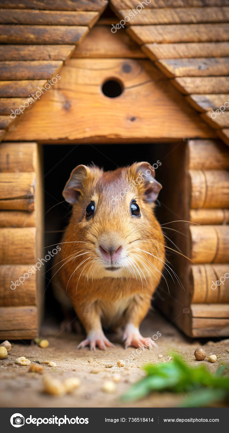 Cavy Rodent Goes House Generated Photo Portrait Front View Image ...
