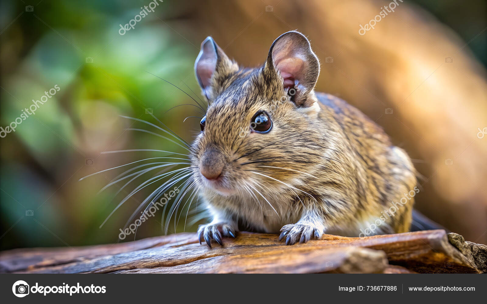 Degu Mouse Rests Island Generated Photo Portrait Front View Image ...