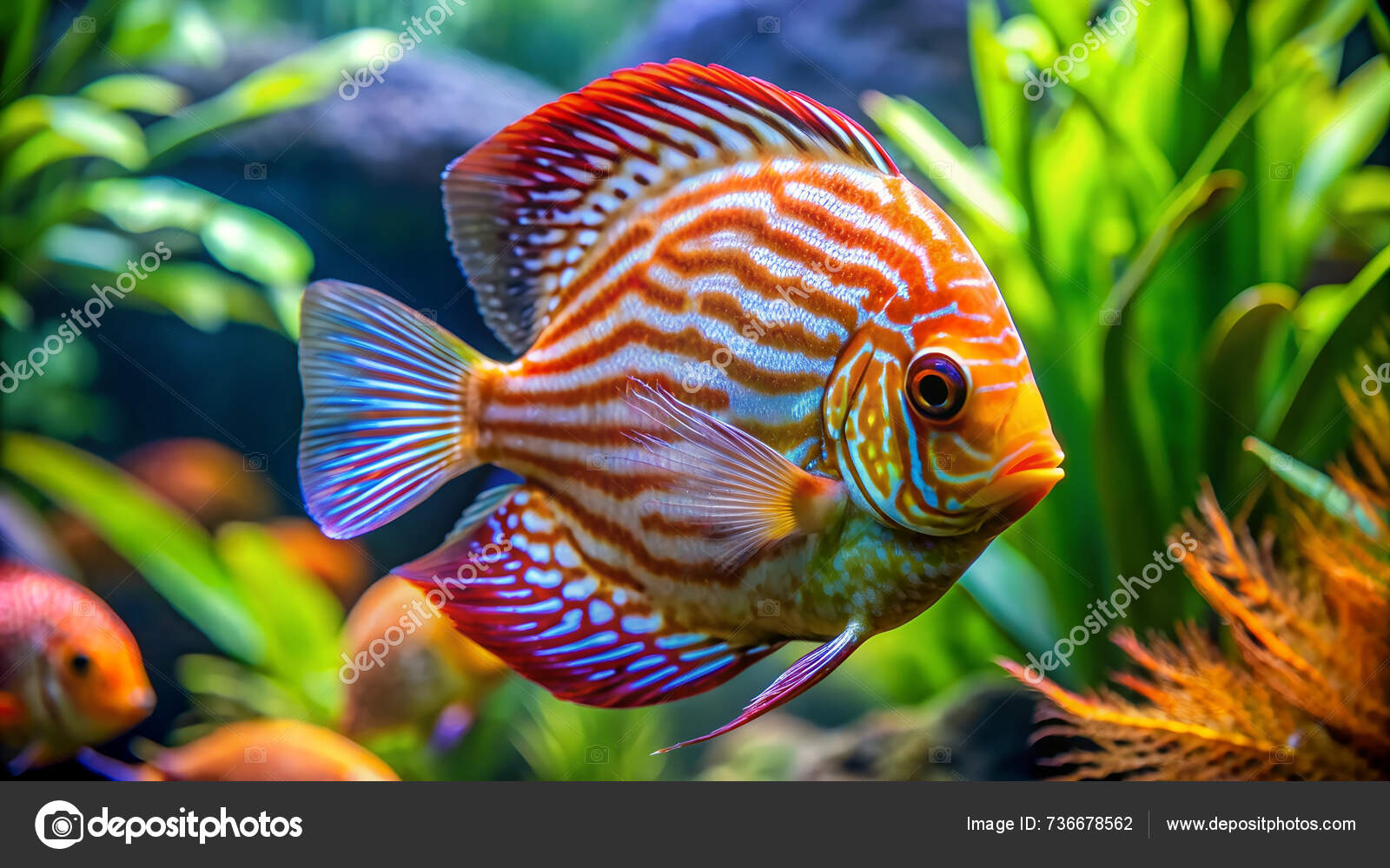 Discus Fish Angry Bank Generated Photo Portrait Front View Image ...