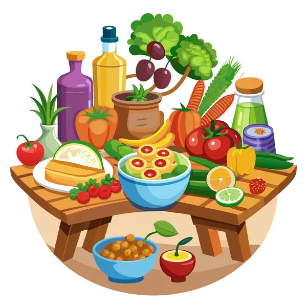 12,643,281 Healthy food table Vector Images | Depositphotos