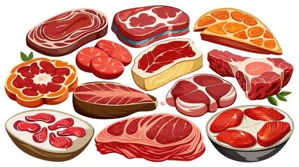 16,186,804 Meat types Vector Images | Depositphotos