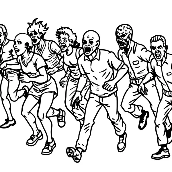 Zombies running Vector Images | Depositphotos