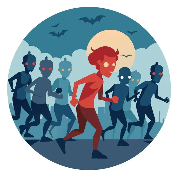 Zombies running Vector Images | Depositphotos