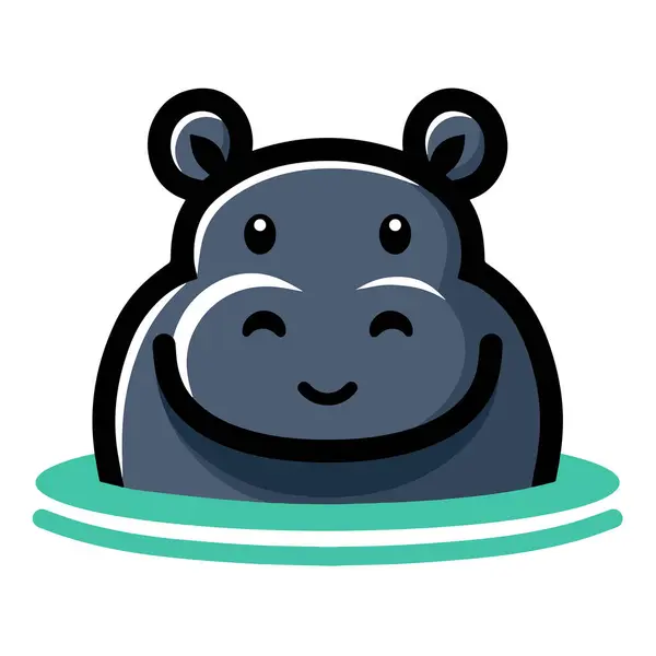 Hippo portre Imagens de Stock de Arte Vetorial | Depositphotos