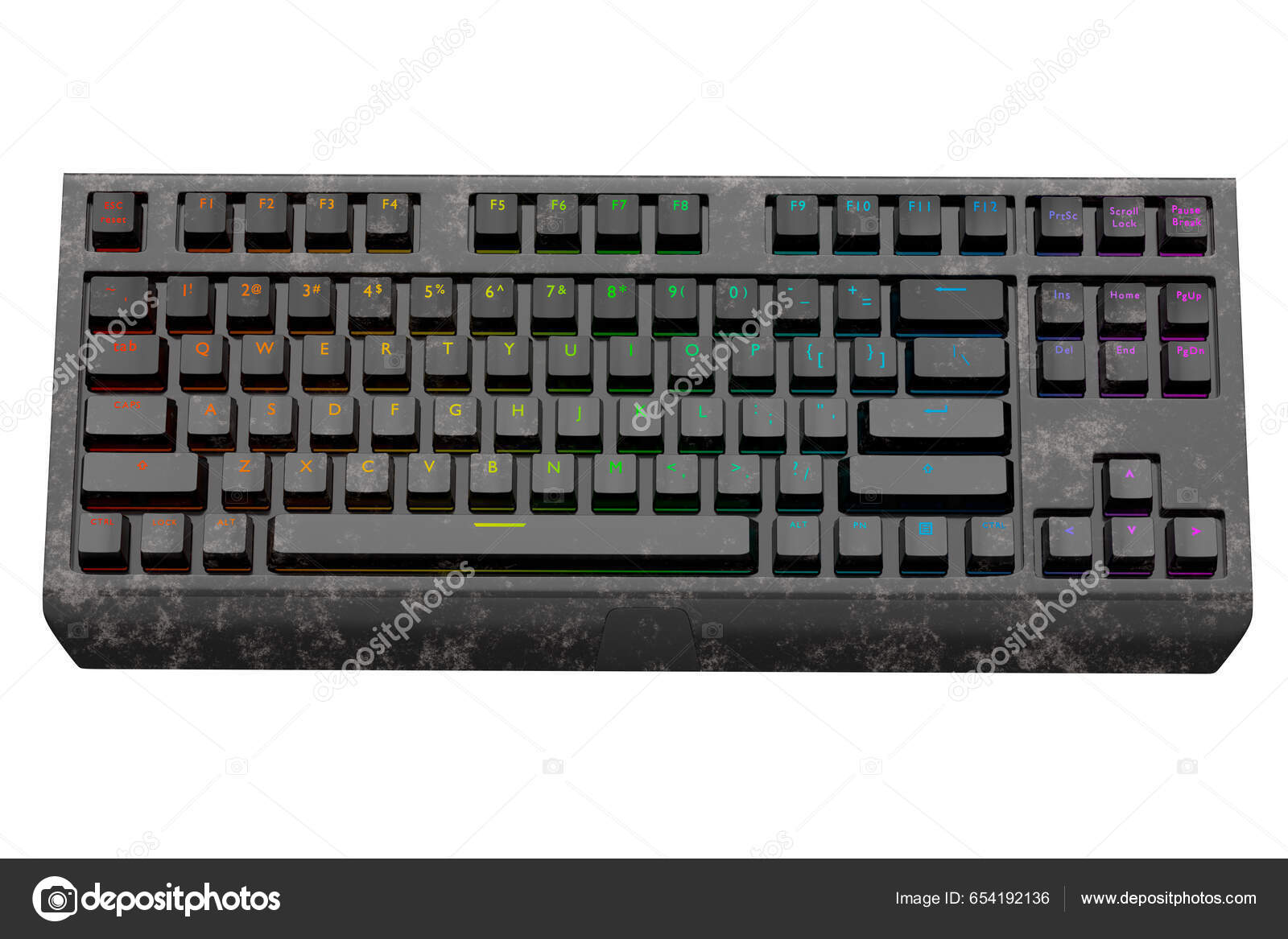 Teclado Computadora Realista Con Textura Mármol Negro Aislado Sobre ...