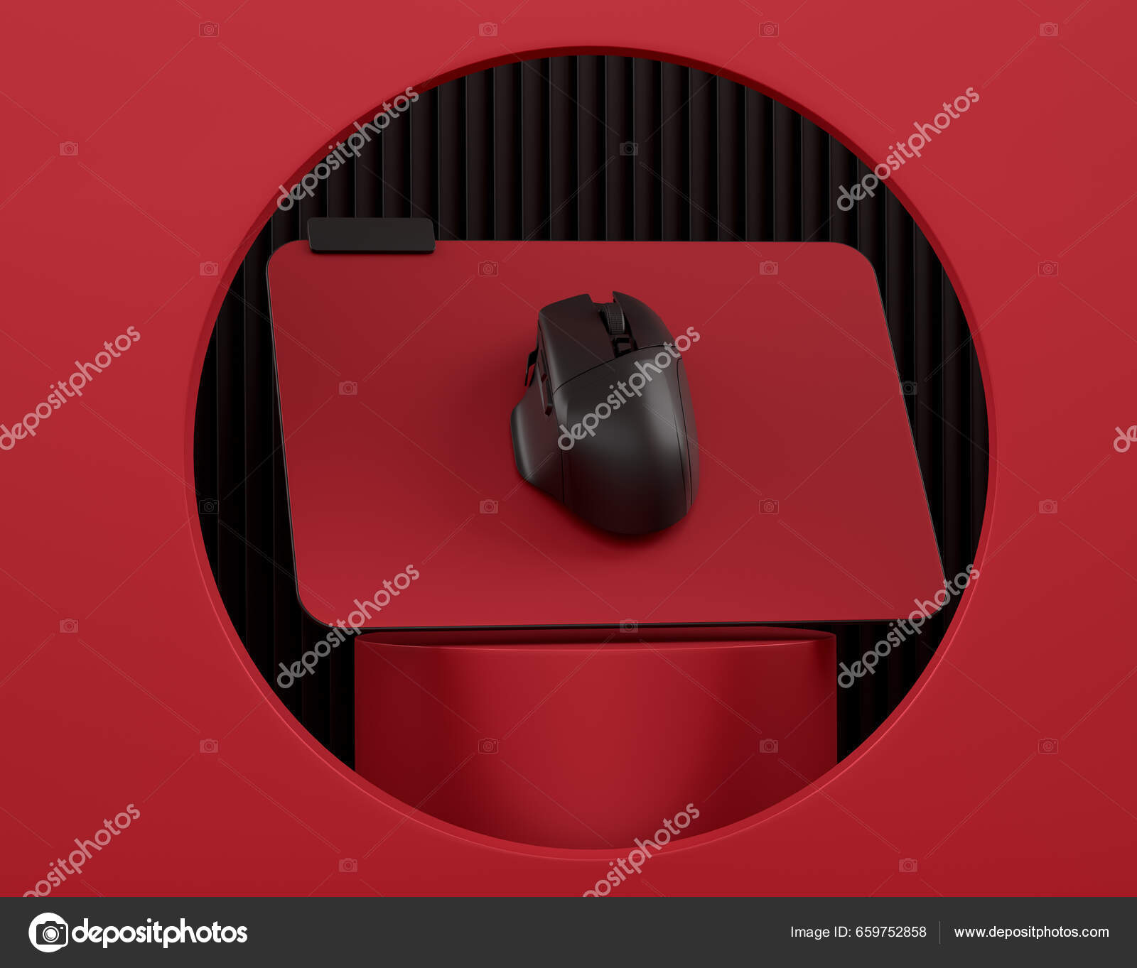 Wireless Gaming Computer Mouse Cylinder Podium Steps Monochrome ...