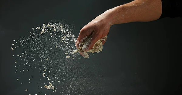 Coconut Cocos Nucifera Fruit Powder Exploding Black Background — Stock ...