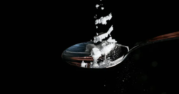 Coconut Cocos Nucifera Fruit Powder Exploding Black Background — Stock ...