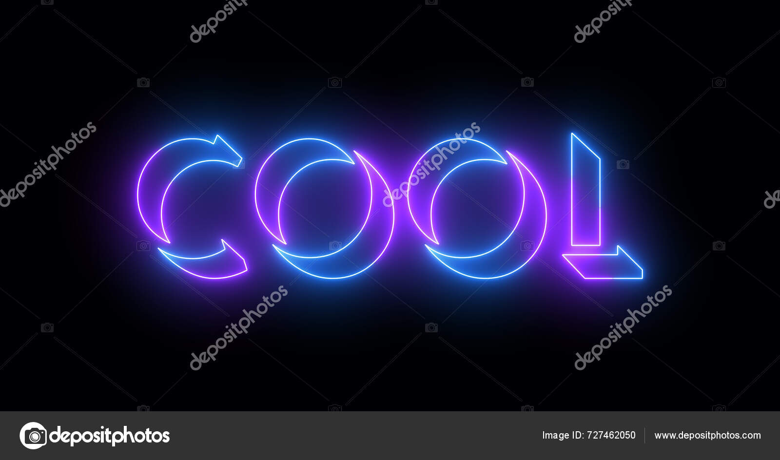 Neon Colored Cold Word Text Illustration Glowing Neon Color Moving ...