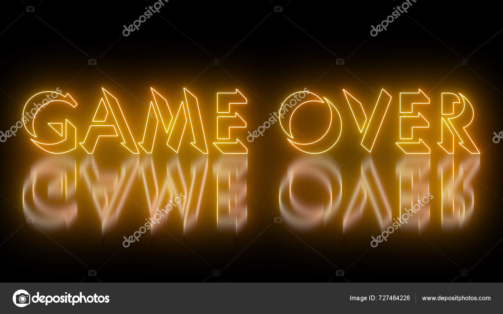 Glowing Neon Colored Game Word Text Illustration Neon Colored Game ...