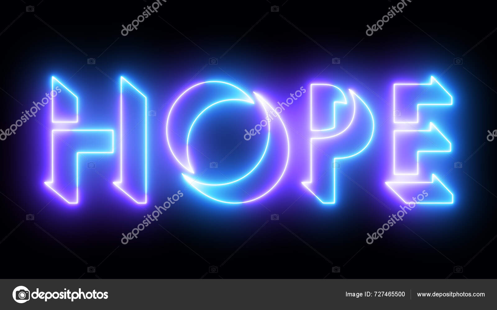 Hope Neon Glowing Text Illustration Neon Colored Hope Text Glowing ...