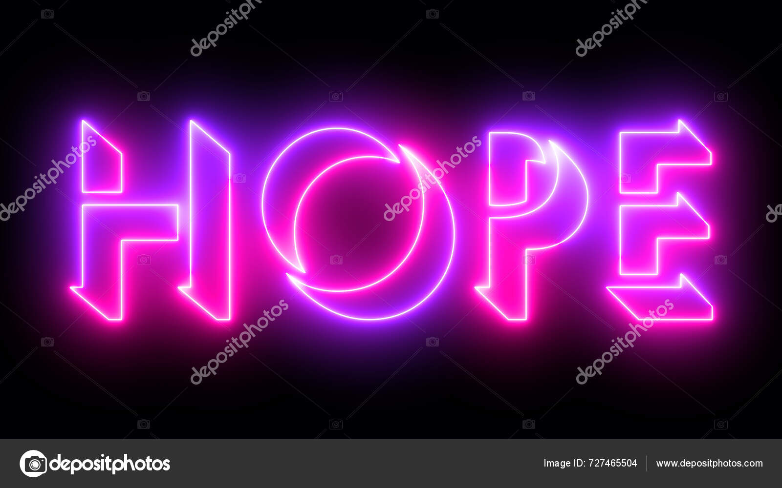 Hope Neon Glowing Text Illustration Neon Colored Hope Text Glowing ...