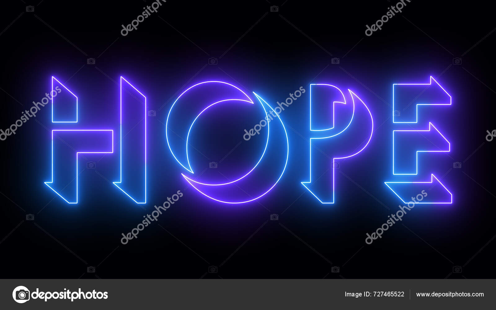 Hope Neon Glowing Text Illustration Neon Colored Hope Text Glowing ...