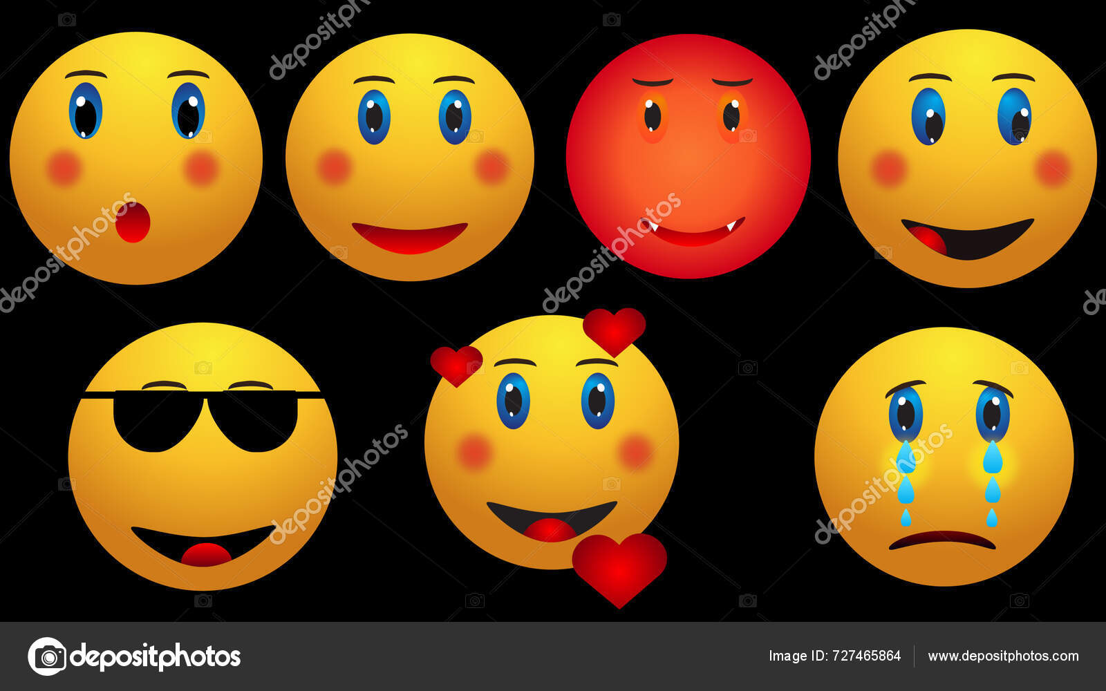 Illustration Emoji Pack All Mood Emojis Illustrations Smiling Emojis ...