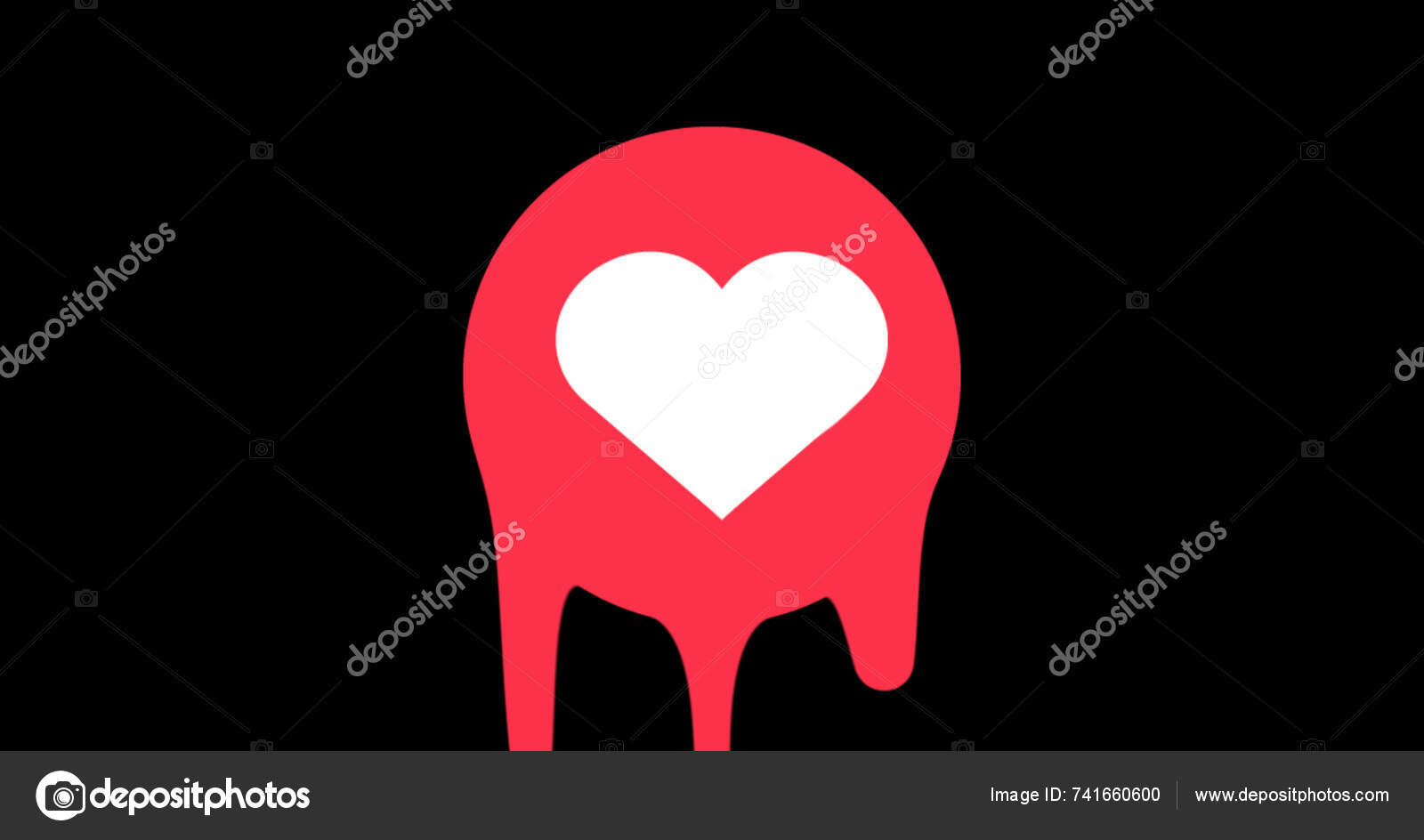 Animated Red Hearts Dripping Social Media Icons Alpha Channel Easy ...