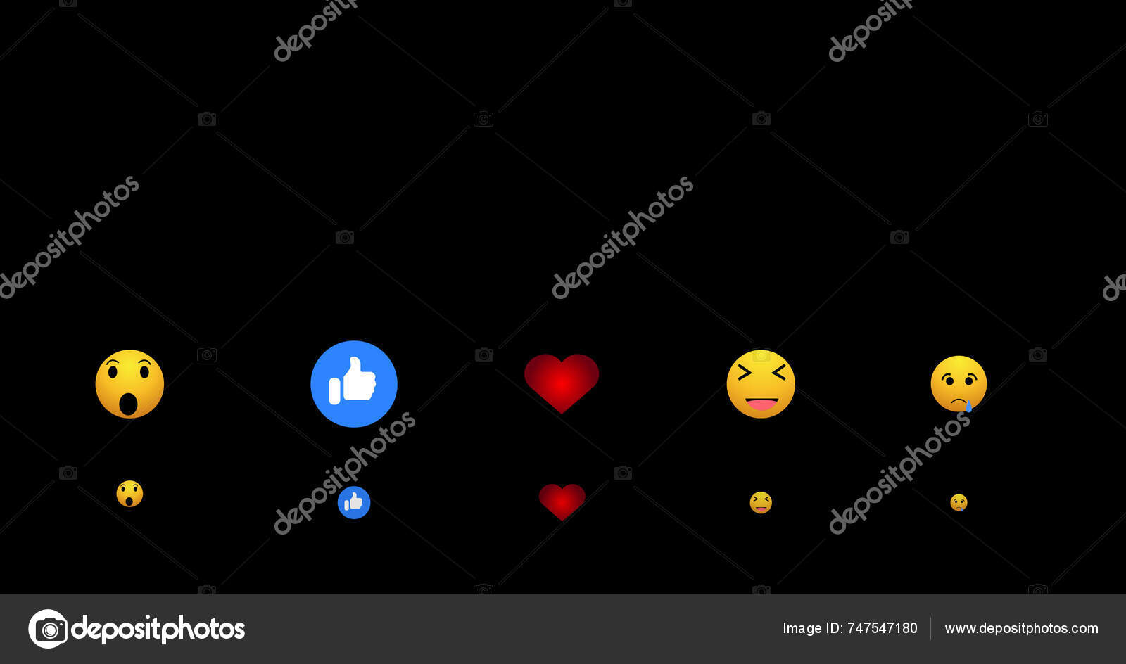 Illustration Live Reactions Icons Emojis Social Media Live Reactions ...
