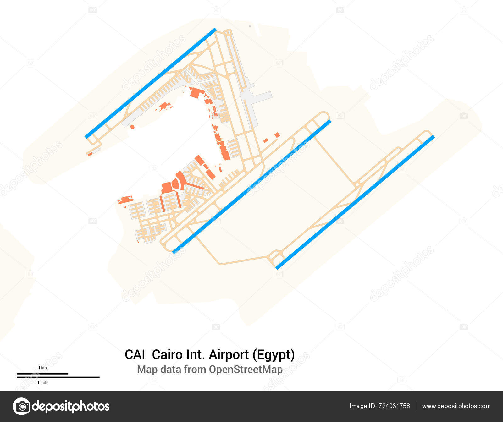 Map Cairo International Airport Egypt Iata Code Cai Airport Diagram ...