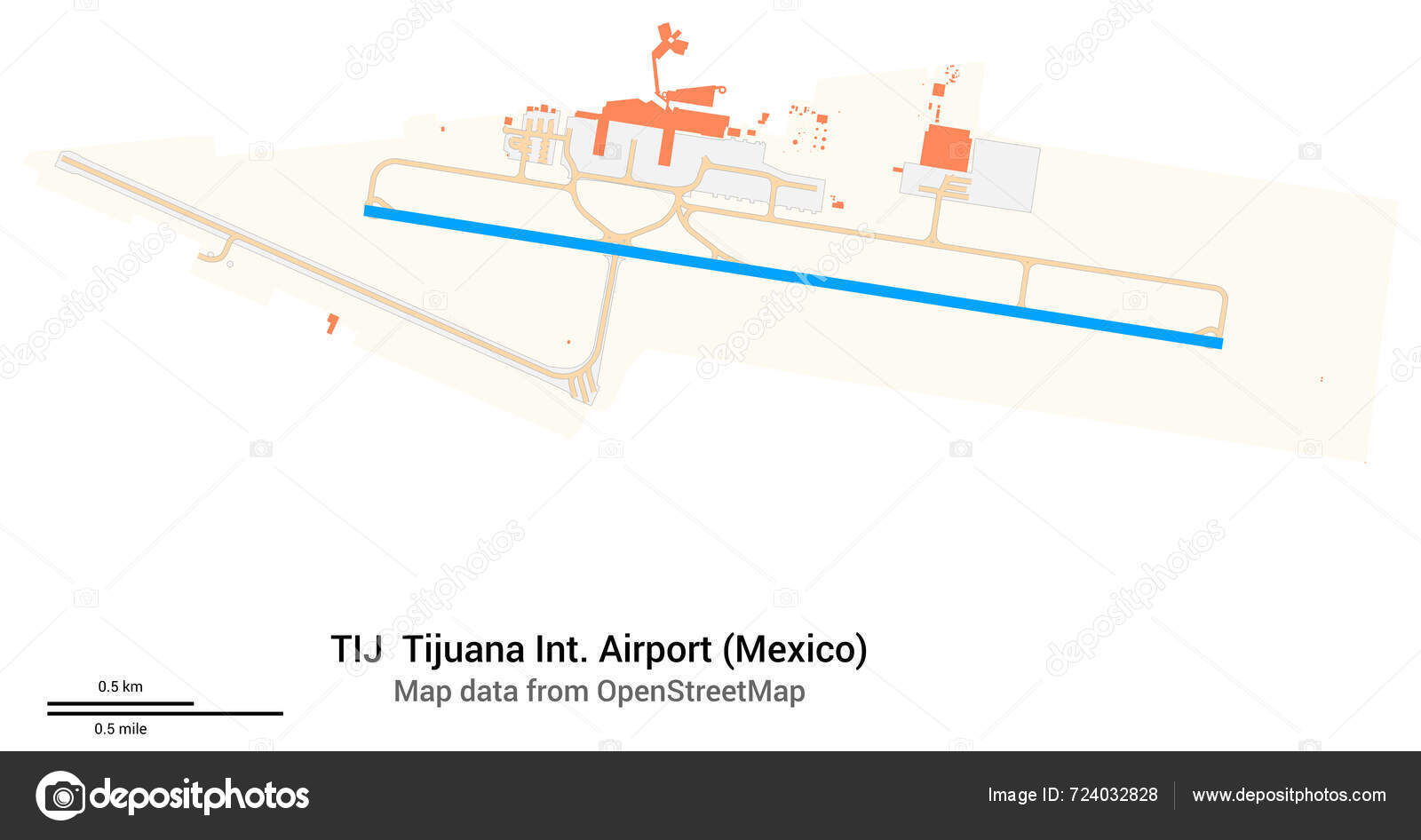 Map Tijuana International Airport Mexico Iata Code Tij Airport Diagram ...