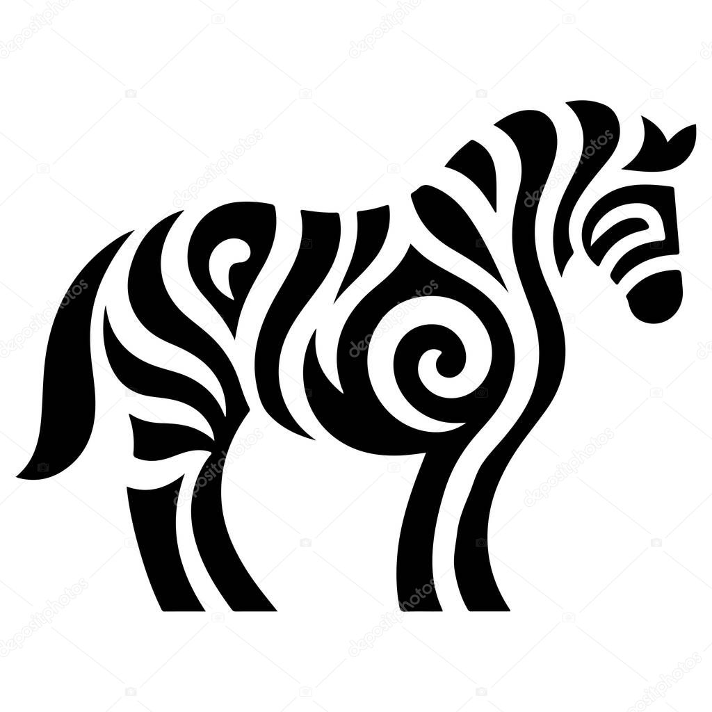 Descubra una llamativa ilustración abstracta de cebra en negrita estilo ...